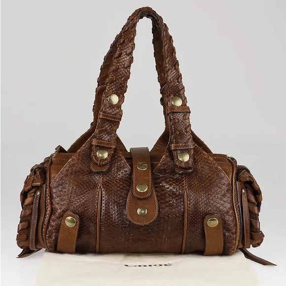 Chloe | Bags | Chloe Python Silverado Bag In Brown Snakeskin | Poshmark